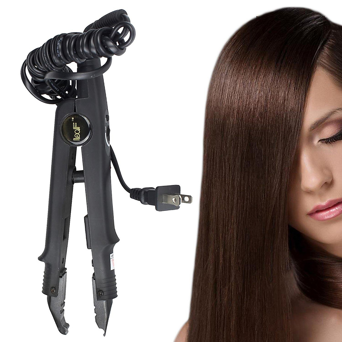 niceeshop(TM) US Plug Professional Hair Extensions Tool Fusion Heat Iron Connector Wand Melting Tool-Black