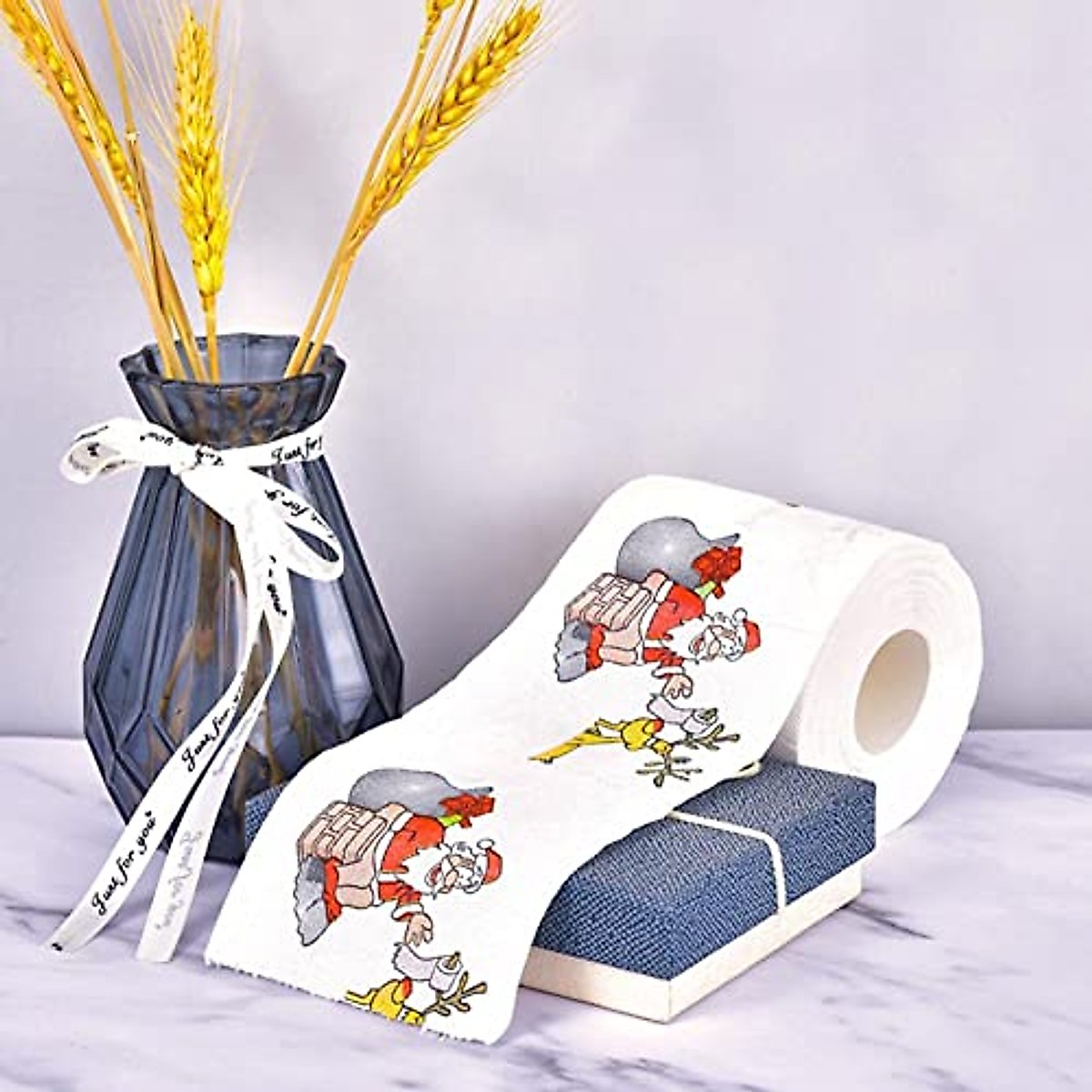 QUS Christmas Printing Toilet Paper Old Man Christmas Pattern Printing Printing Paper Series Printing Toilet Roll Paper Paper