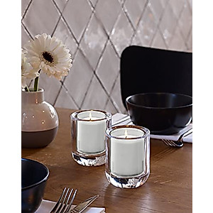 BOLSIUS Votive Candles - 20 Pack Restaurant Candles in Clear Unbreakable Plastic Cups - 24 Hours Burn Time - Premium European Quality - Unscented Smokeless Relight, Birthday, Party & Wedding Candles