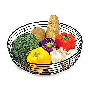 CAXXA Countertop Fruit Bowl, Wire Basket for Fruits, Breads, Vegetables,Snacks, BLACK