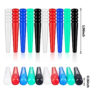 60 Pieces Plastic Cribbage Pegs Tapered Board Pegs Replacement for Cribbage Traditional Board Game, 5 Colors