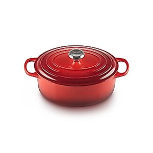 Le Creuset Enameled Cast Iron Signature Oval Dutch Oven, 5 qt. , Cerise