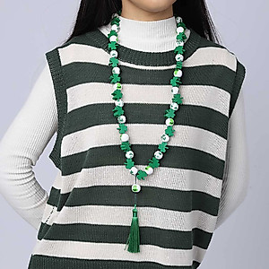Jovono St.Patrick's Day Shamrock Necklace Irish Necklace Clover Necklace Accessories for Women and Men