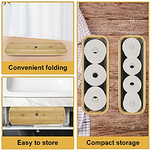 ZJRDYYK Toilet Paper Basket Storage, Toilet Paper Rolls Holder Basket with Bamboo Lid, Free Standing Toilet Paper Organizer for Bathroom (Gray)