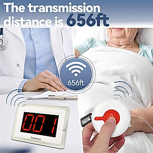 Retekess T114 Caregiver Pager,Wireless Calling System,15 Level Volume,10 Waterproof Alert Call Buttons for Clinic,Hospital,Nurses Station