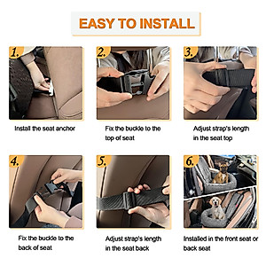 Sephyroth Dog Car Seat for Small/Medium Dogs,Dog Car Bed Washable Pet Travel Safety Car Seat,Super Soft Safe Removable Puppy Car Seat,Fits for All Cars(Gray)