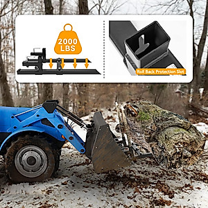 YINTATECH 60" 2000lbs Clamp on Pallet Forks Heavy Duty Tractor Forks with Adjustable Stabilizer Bar Tractor Bucket Forks for Tractor Attachments, Skid Steer, Loader Bucket