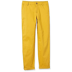 Amazon Essentials Women's Mid-Rise Slim-Fit Cropped Tapered Leg Khaki Pant, Dark Yellow, 12