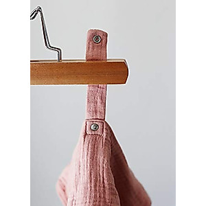 Marlowe & Co Organic Cotton Muslin Baby Blanket with Snap Closure, 100% Organic Cotton Muslin Lovey Blanket with Holder, Blanket Only (Peony)