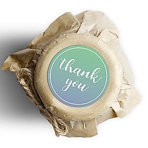 Color Thank You Stickers, 6 Different Gradient Rainbow Fashion Designs, 1.4 Inch, 500 Adhesive Labels Per Roll, Thank You Stickers for Small Business, Thank You Stickers for Wedding, Bridal Shower.