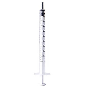 BSTEAN 1ml 1cc Syringe with Luer Slip Tip, No Needle, Non-Sterile (Pack of 50)