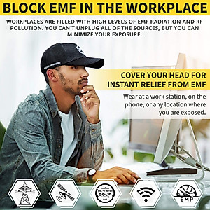 Mission Darkness EMF Blackout Hat - Anti-Radiation Snapback Cap Protects Against EMF EMI RF 5G Wireless Signals - Universal Adult Size (Adjustable)