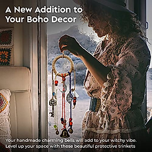 Witch Bells for Door Knob Protection - Wicca Altar Bell for Negative Energy Protection - Witches Bells Door Knob Decor - Bless Home with Positive Energy - Wiccan Bell Witch Protection Witchy Gifts