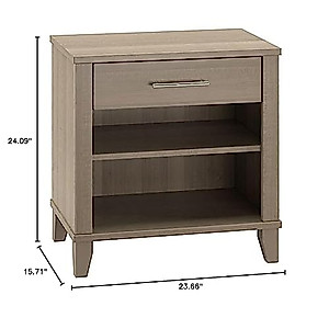 Bush Furniture Somerset Nightstand in Ash Gray