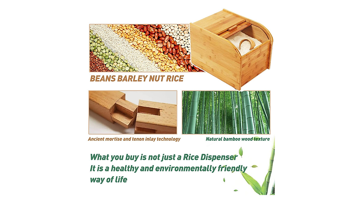 Wooden Rice Dispenser - Eco-Friendly Storage Solution