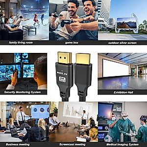 jojobnj 8K HDMI Cable 15 FT, 48Gbps 8K@60Hz 4K@120Hz, HDCP 2.2 & 2.3, DTS:X, HDR 10 Compatible with Roku TV/eARC/3D/PS5/HDTV/Laptop/Blu-ray High Speed HDMI Cable(Silver)