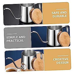 GRADENEVE Coffee Pot Stovetop Kettle Espresso Machine Kettle Thin Spout Gooseneck Coffee Kettle Mini Teapot Loose Leaf Tea Steeper Pot Stove Kettle Espresso Shots Silver Stainless Steel