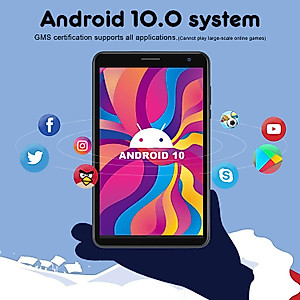 DUODUOGO Android 10.0 Tablets 3GB RAM 32GB ROM 128GB Extended, 4 Core 1.6Ghz CPU, Dual Camera, 8 Inch WiFi Tablet PC (Gray)