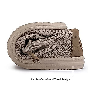 Hey Dude Men's Wally Sox Beige Size 8 | Men’s Shoes | Men's Lace Up Loafers | Comfortable & Light-Weight