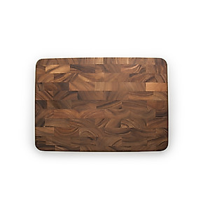 Ironwood Gourmet Large End Grain Prep Station Acacia Wood Cutting Board, 14 x 20-Inch, Brown