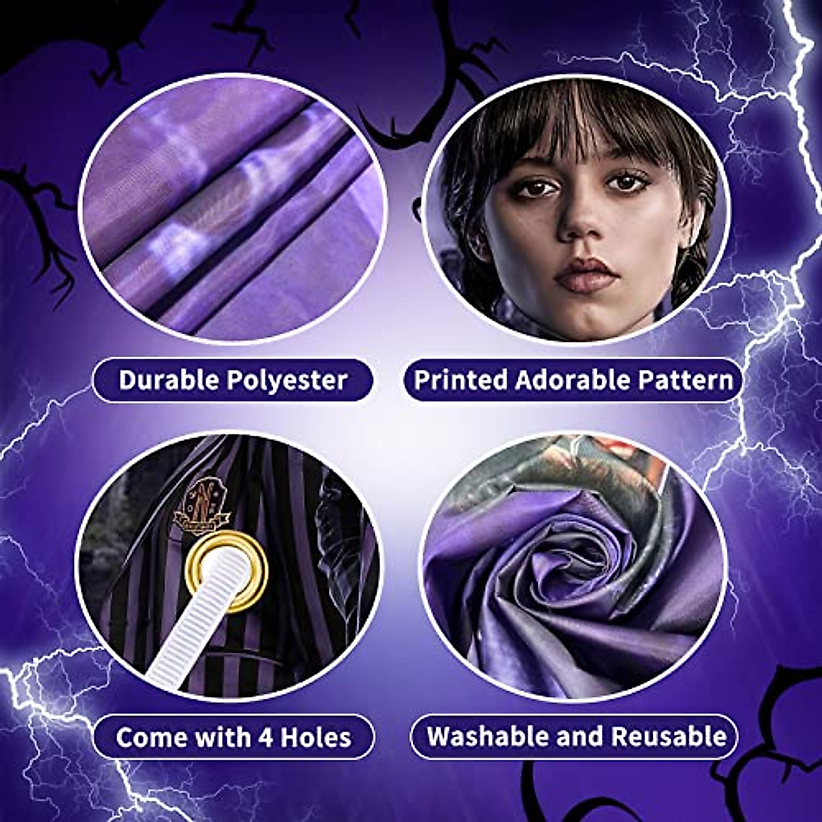 Wednesday Addams Birthday Decorations Banner,Wednesday Addams Party ...