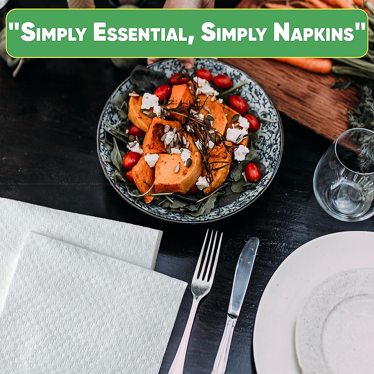 Elegant Lunch Napkin 500 Lunch Napkin 1 Ply, White