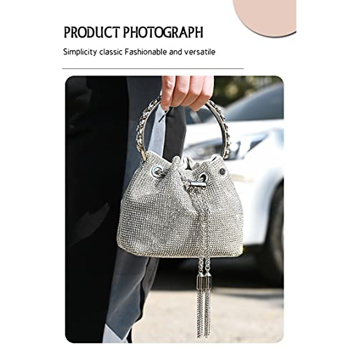 Chlemeter Women's Crystals Evening Bag, Bling Rhinestone Clutch Purses for Wedding Prom Party Club Crossbody Bags,Rhinestone purse,Evening bag,Bling purse