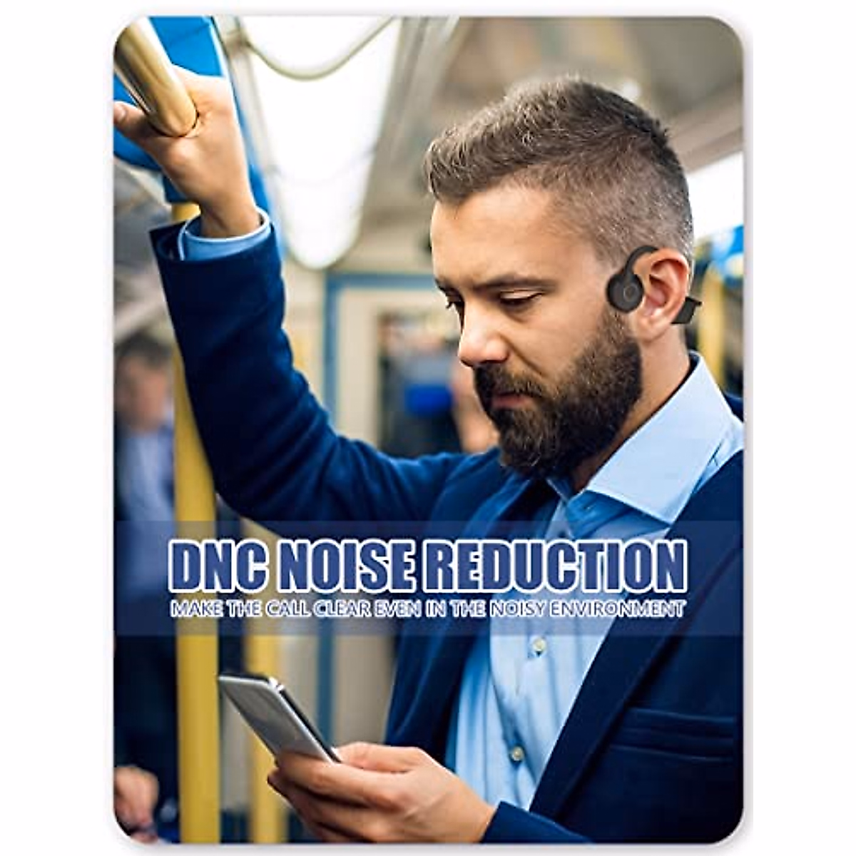 Bone Conduction Headphones Bluetooth 5.3 Open Ear Wireless Sports Earbuds IPX6 Waterproof Noise Cancelling Ear Buds Long Battery Life Earphones with Mic for Running Hiking Workout Sport Android iOS