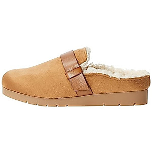 Amazon Essentials Women's Shearling Mule, Tan Suede, 7.5