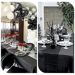 6 Pack Tablecloth 60 x 126 inch Polyester Table Cloth for 8 Foot Rectangle Tables,Stain and Wrinkle Resistant Washable Fabric Table Covers Polyester Black Table Clothes for Wedding,Party,Banquet