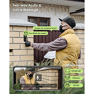 MUBVIEW Wireless Doorbell Camera with Chime 2K HD, WiFi Video Doorbell Camera with Voice Changer, Motion Detector, Anti-Theft Device, Night Vision, 2-Way Audio, SD/Cloud Storage, No Subscription