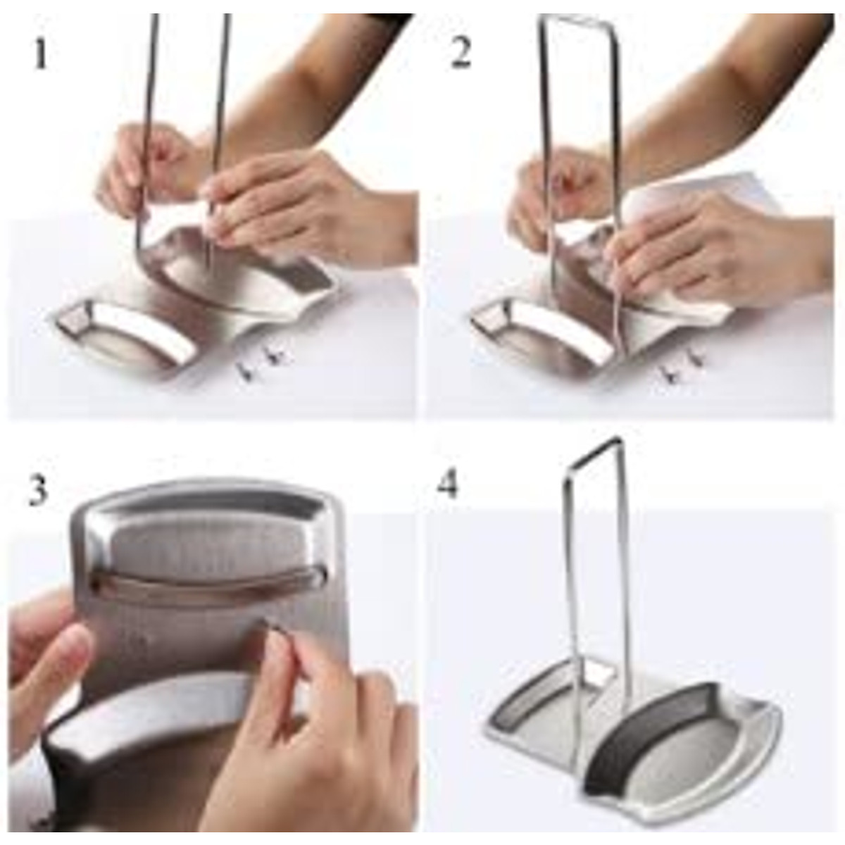 Lid Organizer Pot Lid Thick 304 Stainless Steel Pot Lid Spoon Frame Stand Lid Storage Rack Pot Lid Holder Pot Lid Frame Stand Kitchen Supplies