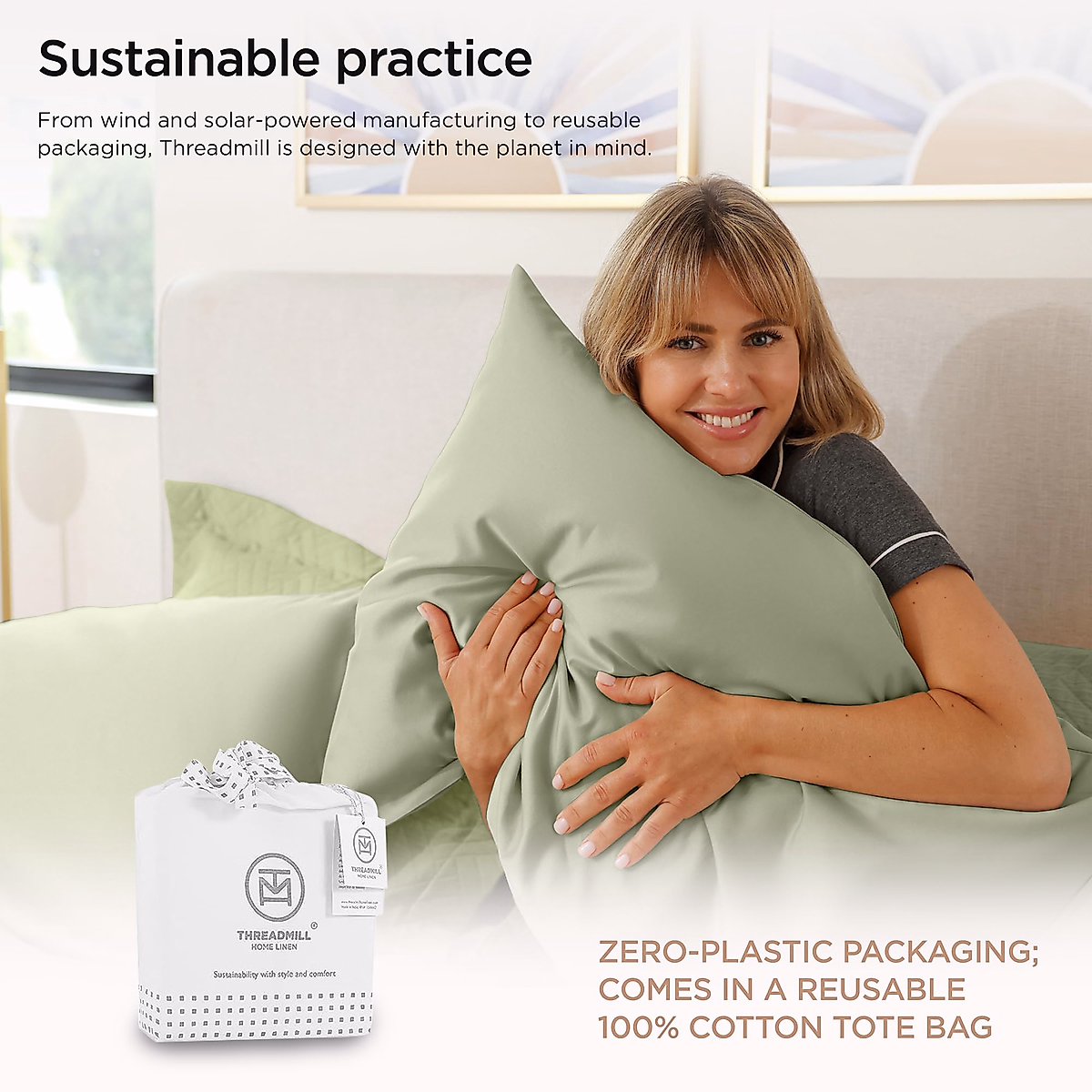 Threadmill Luxury Supima Cotton Sheets, Luxury 1200 Thread Count Soft 100% Cotton Sheets for Full Size Bed, 4 Pc Sage Green Bed Sheets Full Set, 5-Star Hotel Quality Deep Pocket Bed Sheets Set