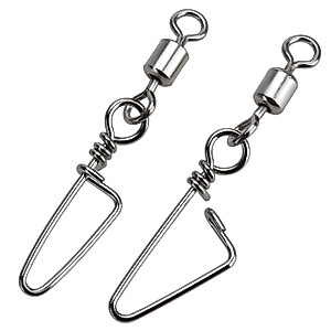 110PCS Stainless Steel Barrel Snap Swivel Fishing Accessories, Premium Fishing Gear Equipment with Ball Bearing Swivels Snaps Connector for Quick Connect Fishing Lures