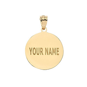 Sports Charms Certified 10k Yellow Gold Personalized Beach Volleyball Pendant with Your Name and Number