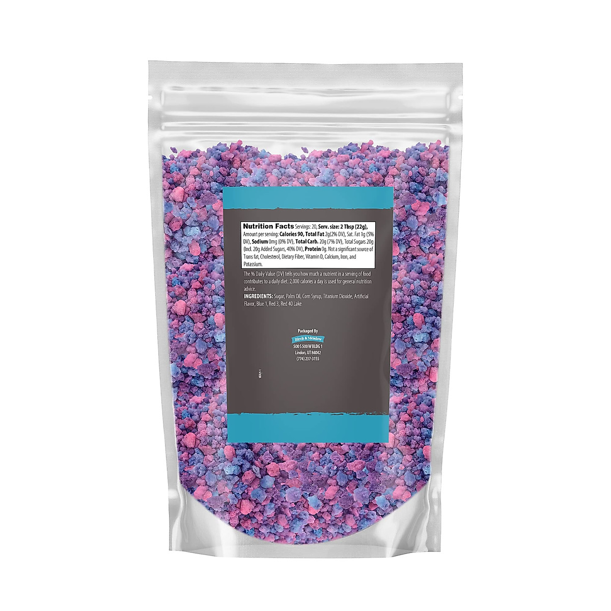 Birch & Meadow 1lb of Cotton Candy Crunch, Ice Cream Topping, Dessert Topper