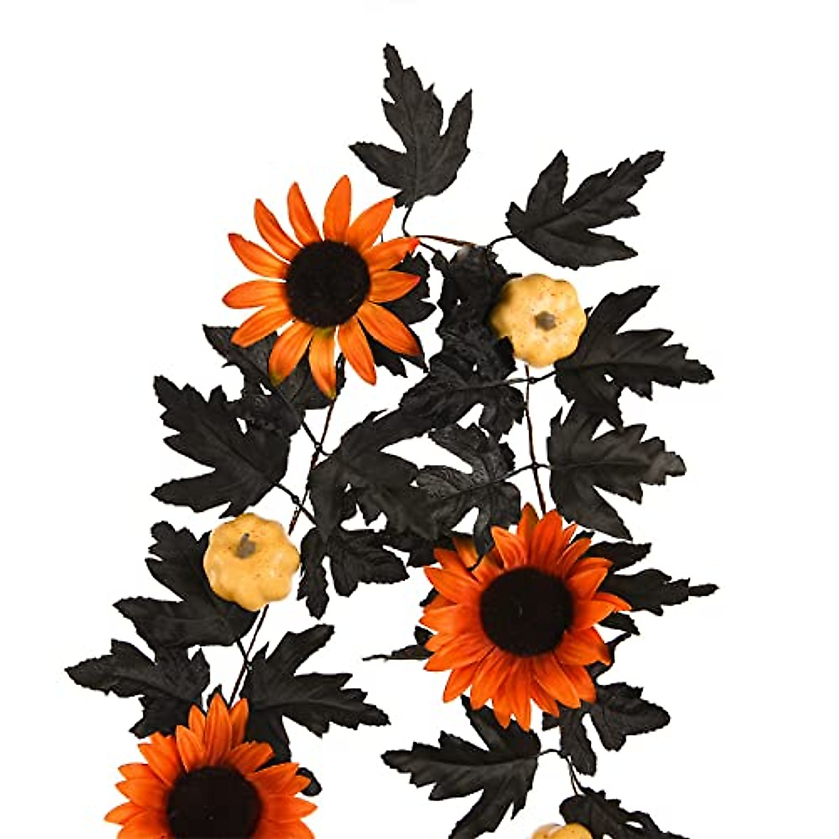 YHNJI 5.9ft Fall Maple Leaves Garland, Fall Garland, Artificial Sunflower Pumpkin Maple Leaf Vines for Thanksgiving Dinner Fireplace Door Frame Doorway Backdrop Decor