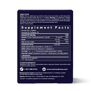 NEW NORDIC Hair GRO | Hair Growth Supplement Tablets | Biotin & Palm Fruit Extract for Natural Regrowth | Swedish Made | 60 Count (Pack of 1)