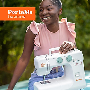 Sewing Machine for Beginners, The Dream by American Home, 15 Built-in Stitches, Great for Refashioning Clothes, AH700