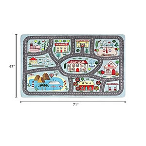 LIVEBOX Soft Kids Rug 4'x6' Carpet Play Mat for Baby Boys Girls, City Life Road Traffic Playroom Rug for Playing Cars Toys, Educational Nursery Rug for Children Bedroom Kids Room