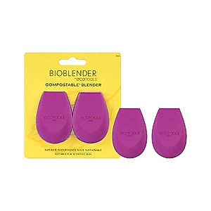 EcoTools Bioblender Makeup Sponge Duo, Compostable Makeup Blender, For Liquid & Cream Foundation, Seamless Application, Eco-Friendly Beauty Sponge, Cruelty-Free & Latex Free, 2 Count