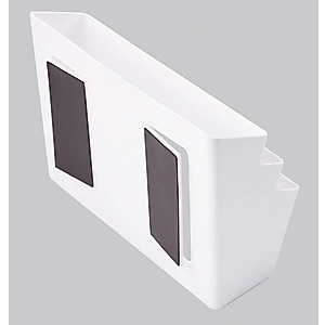 YAMAZAKI home 4443 Magnet Organizer-Hanging Wall Storage Basket Holder, One Size, White