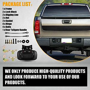 RANSOTO Tailgate Hardware Rebuild Kit Compatible with 1999-2006 Chevy Silverado 1500 2500 3500 GMC Sierra Tailgate Handle Latch and Bezel Trim with Rod Clips