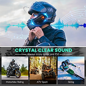 MAXTO Motorcycle Helmet Bluetooth Headset,BT-S2 2-Way 1000M Intercom 2 Riders Helmet Communication Systems kit,Wireless FM Radio (BT-S2 Hard Mic 1PACK)