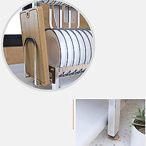 Plate Rack Draining Dish Rack 304 Stainless Steel Dish Drain Rack Kitchen Rack Small Dishware Storage Rack for Kitchen Countertop Pan Plate Holder (Color : A)