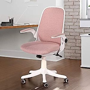 VECELO Pink Desk Wheels/Armrests Modern Home Office Chair Adjustable Height Task/Work 360° Swivel 39" H
