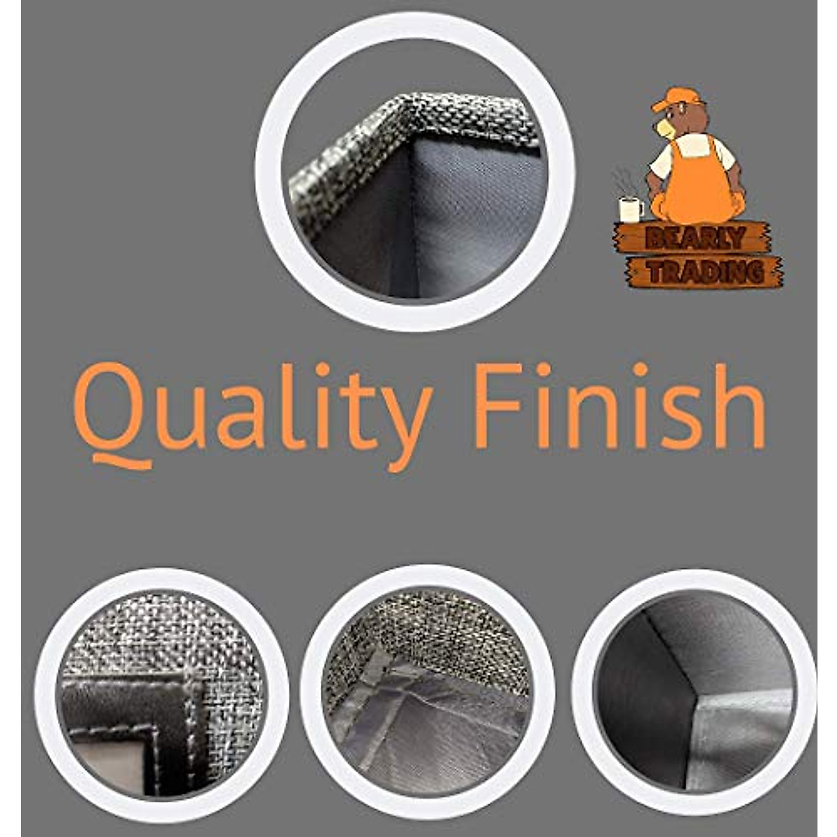 Linen File Storage Box Includes 10 Legal Hanging Files - Collapsible Easy Filing Organizer with Lid - Steel Glides Fit Perfectly (Legal Size)