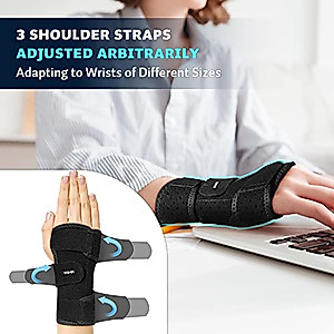 YAHA Wrist Brace for Carpal Tunnel, Adjustable Wrist Support Brace Splint with 2 Stays for Women Men Working Out Day&Night, Hand Support for Tendonitis, Right,S/M