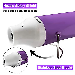 Mlife Mini Heat Gun - 300 Watt - Dual-Temperature Heat Tool with 6.5FT Power Cord for DIY Acrylic Resin Cups Tumblers Embossing Shrink Wrapping Paint Drying Crafts Electronics DIY (Purple)