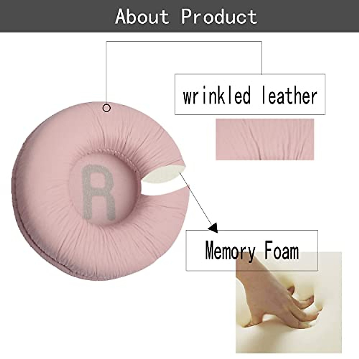 Aiivioll Replaceable Foam Headphone Cover Compatible with T500BT, T450, Tune600BTNC, T510BT Wireless Headphone Ear Pads Headphone Ear Pad Repair Parts (Wrinkled Leather Print, Pink)